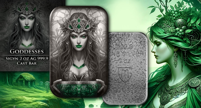 Germania Mint Goddesses Serie: Sigyn 2 Oz Silber Gussbarren ...