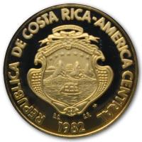 Costa Rica - 1500 Colones Kolumbus und Coronado 1982 - 6,98g Gold im ...