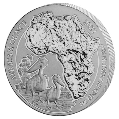 Ruanda - 100 RWF African Ounce Pelikan 2022 - 1 Oz Platin