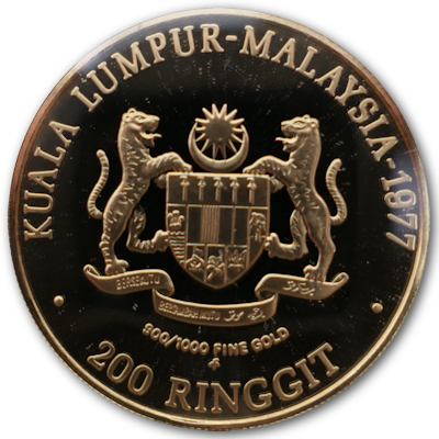 Malaysia - 200 Ringgit Die 9. Südostasiatischen Spiele 1977 - 6,5g Gold PP