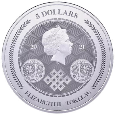 Tokelau - 5 NZD Chronos 2021 - 1 Oz Silber