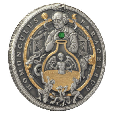 Niue - 5 NZD Paracelsus 2023 - 2 Oz Silber Antik Finish