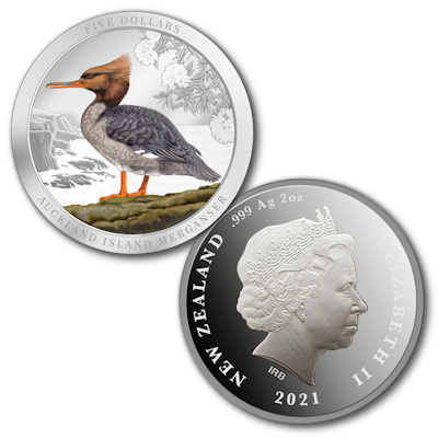 Neuseeland - 5 NZD Aucklandsäger 2021 - 2 Oz Silber